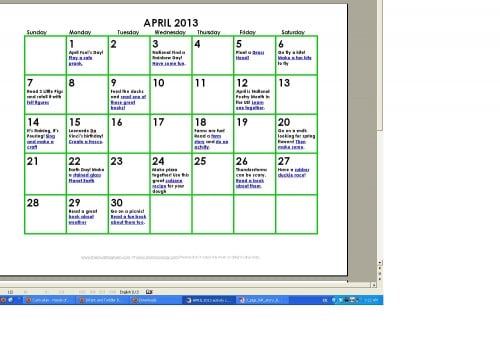 Get a Free April Activity Calendar