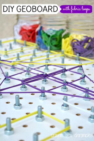 DIY Geoboard with Fabric Loops from Crayon Box Chronicles