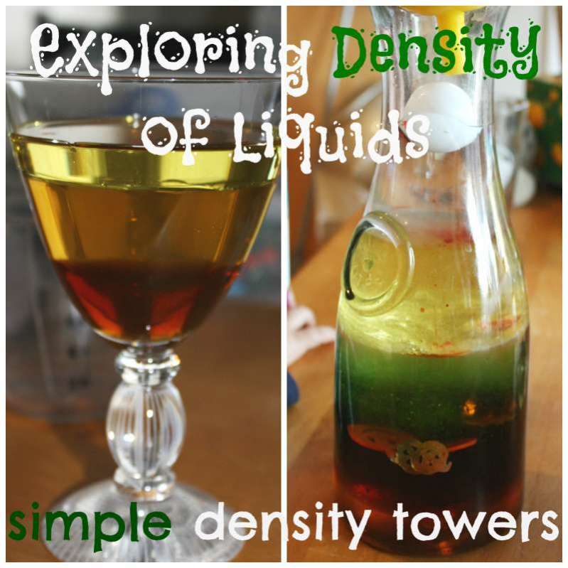Exploring Density Towers with Liquids from little bins for little hands