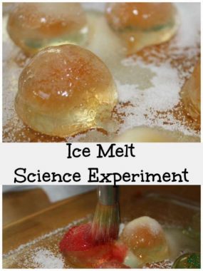 Ice Melt Sensory Science Experiment from little bins for little hands