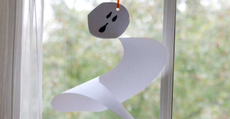 Spiral Ghost Craft for Halloween with Cutting Practice - HOAWG