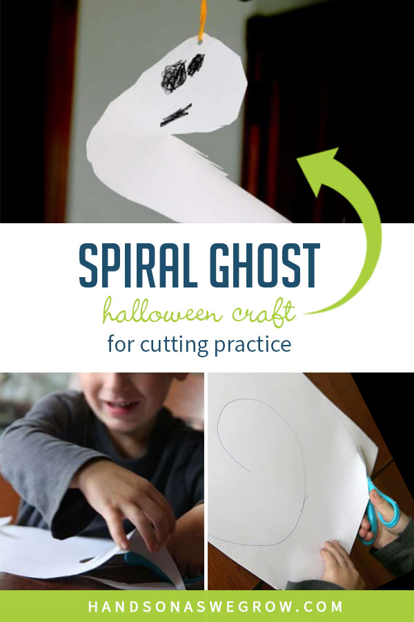 Spiral Ghost Craft for Halloween with Cutting Practice | HOAWG