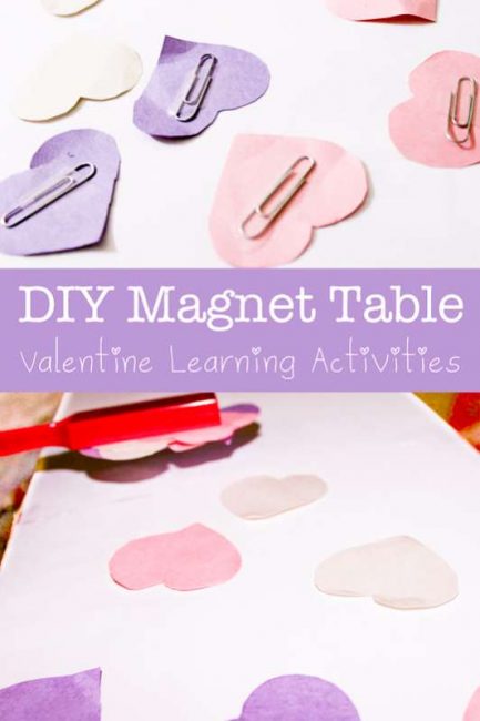 DIY Magnet Activity Table for Valentine's Day Learning