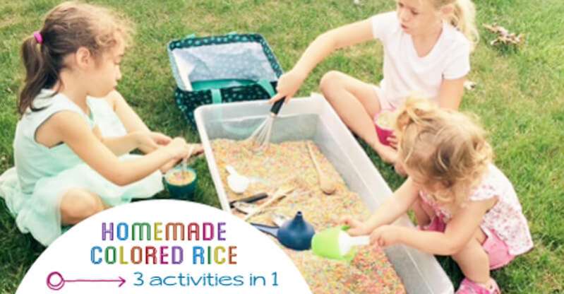 3 Activities in One! Homemade Colored Rice - Hands On As We Grow®