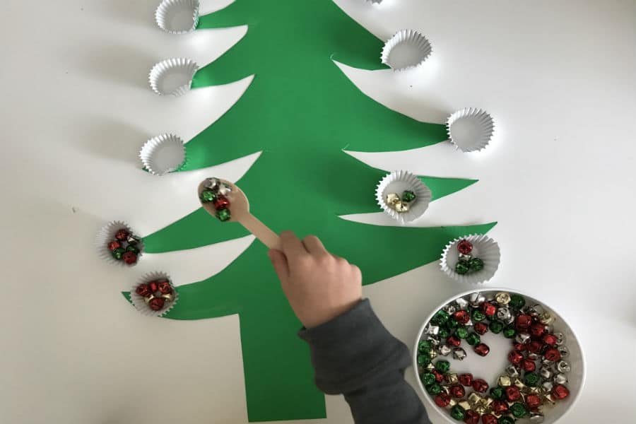 Christmas Tree Transfer Activity for Toddlers - Hands On As We Grow®