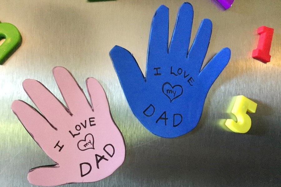 Easy Handprint Magnet Father's Day Craft | Hands On As We Grow®