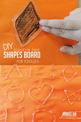 Easy DIY Touch and Feel Shapes Board for Toddlers | HOAWG