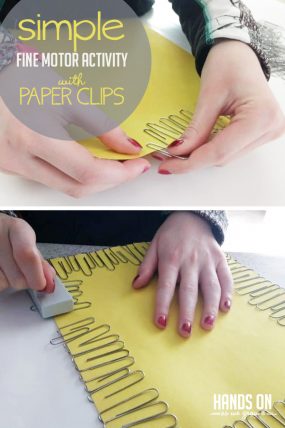 Simple Fine Motor Activity with Paper Clips | Hands On As We Grow®