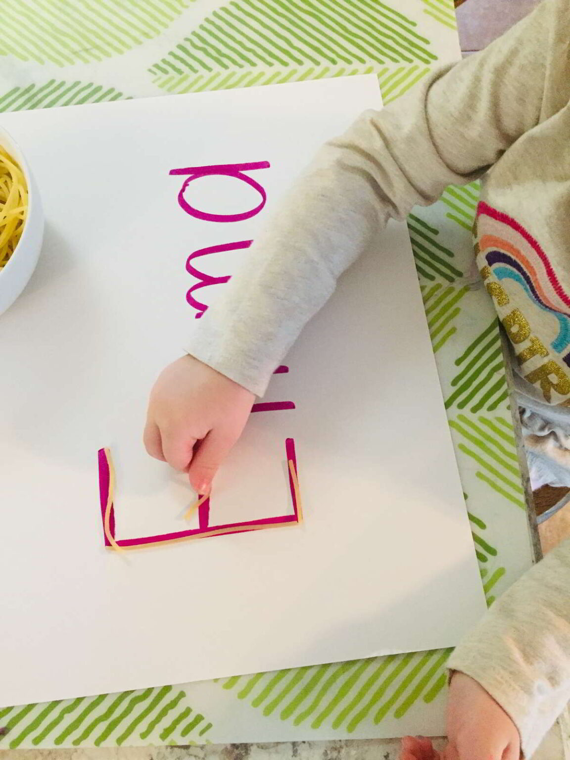 Learn To Write Your Name With Spaghetti Letters | Preschooler Activity