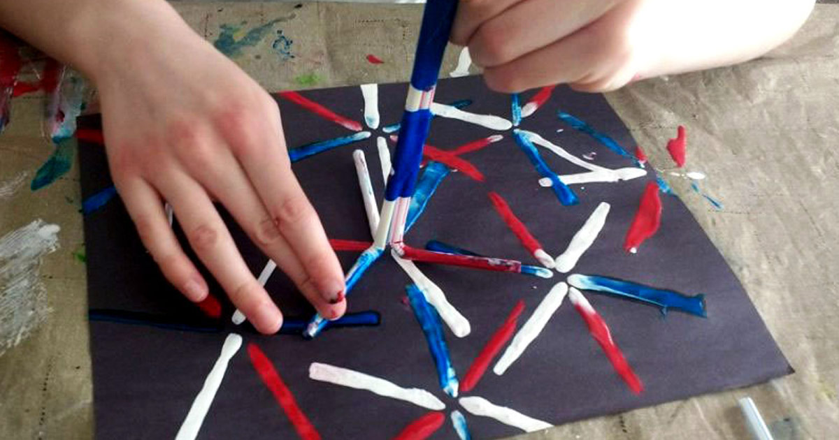 Painting Fireworks with Straws Easy to Do | Hands On As We Grow®