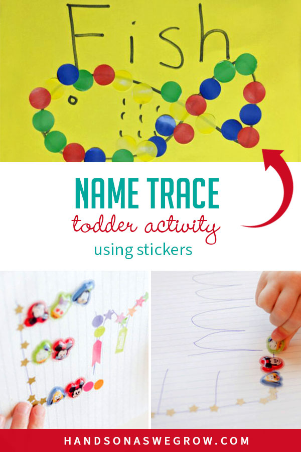 Name Trace with Stickers Easy Activity for Toddlers | HOAWG