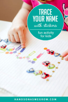 Name Trace with Stickers Easy Activity for Toddlers | HOAWG