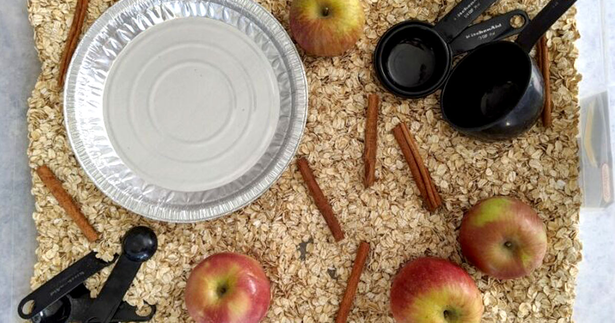Simple and Sweet Apple Pie Sensory Bin for Kids - HOAWG