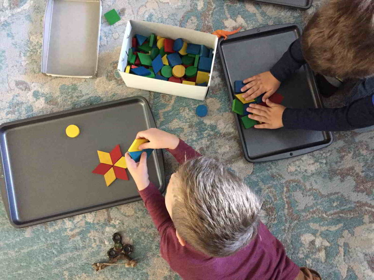 Pattern Blocks Snowflake Designs Activity Challenge - HOAWG