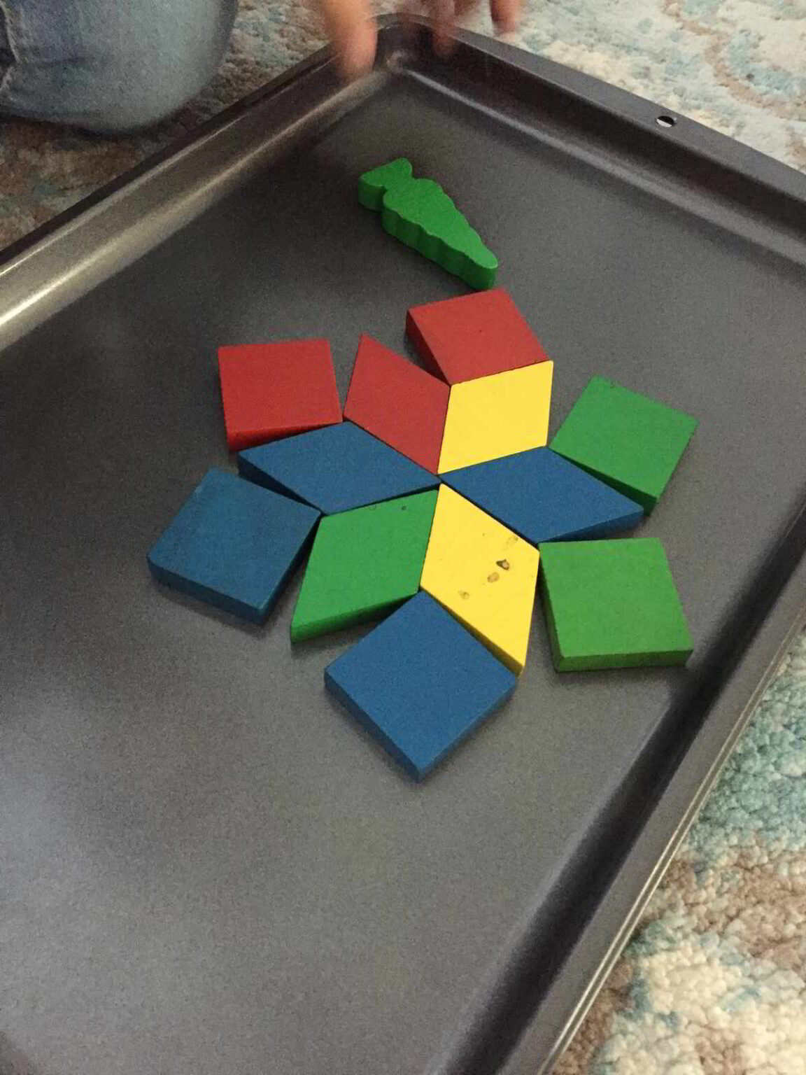 Pattern Blocks Snowflake Designs Activity Challenge - HOAWG