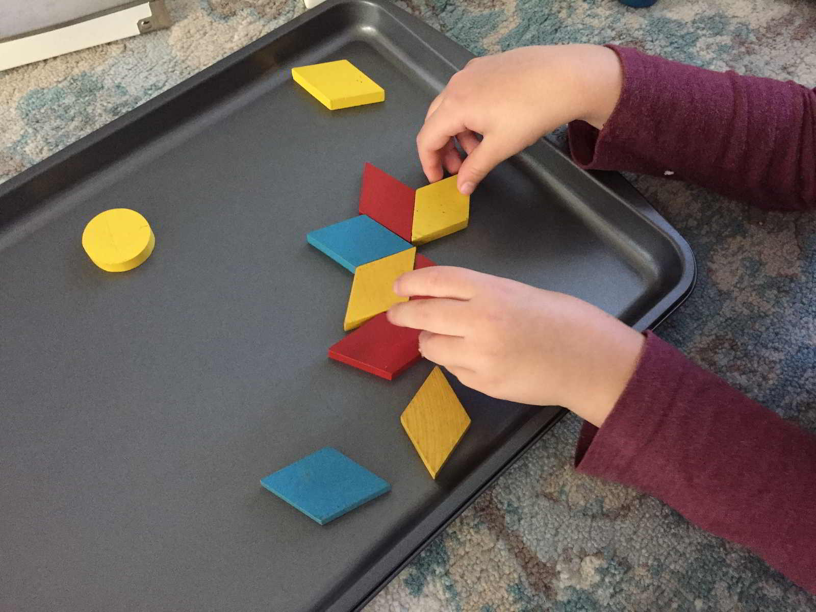 Pattern Blocks Snowflake Designs Activity Challenge - HOAWG