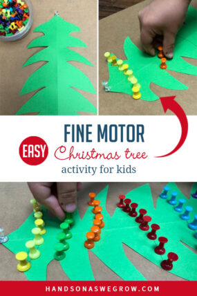 Simple Kids Fine Motor Christmas Tree Activity | Hands On As We Grow®