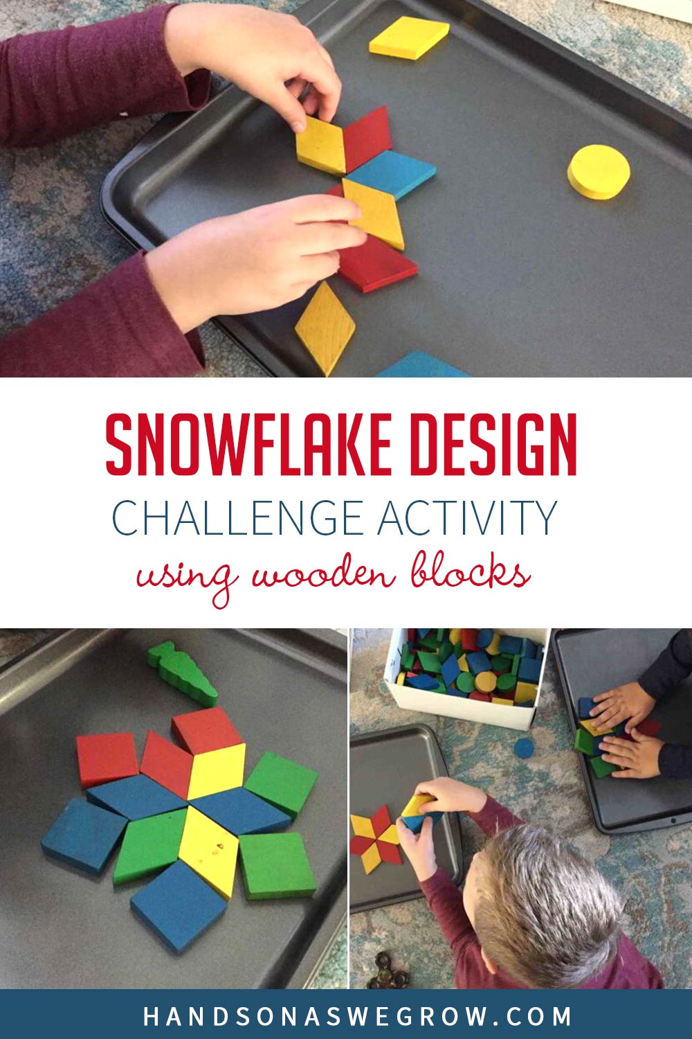 Pattern Blocks Snowflake Designs Activity Challenge | HOAWG