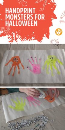 Handprint Monsters Creative Spooky Toddler Art for Halloween