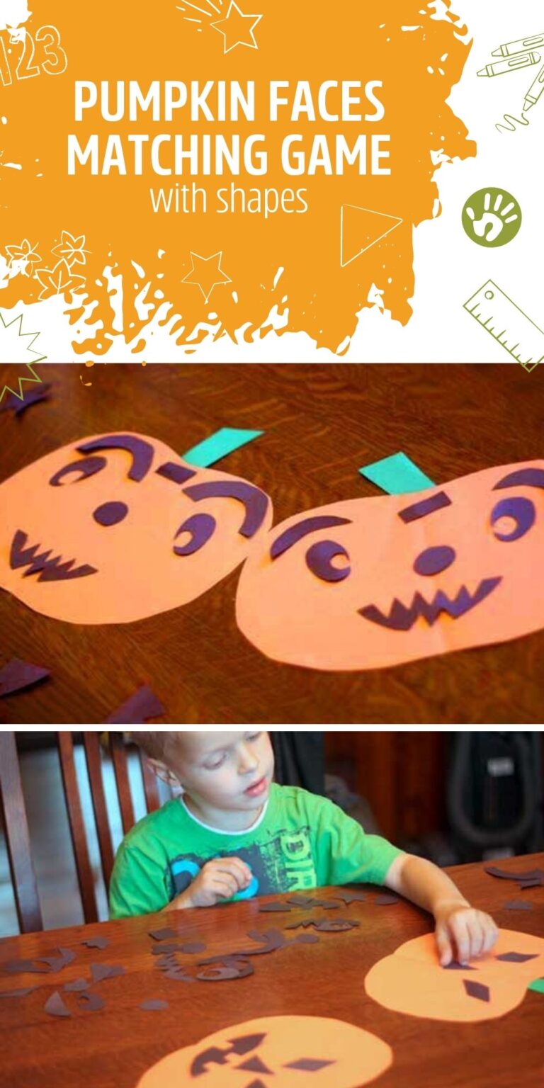 Pumpkin Face Shapes Match Up Activity for Halloween Fun - HOAWG