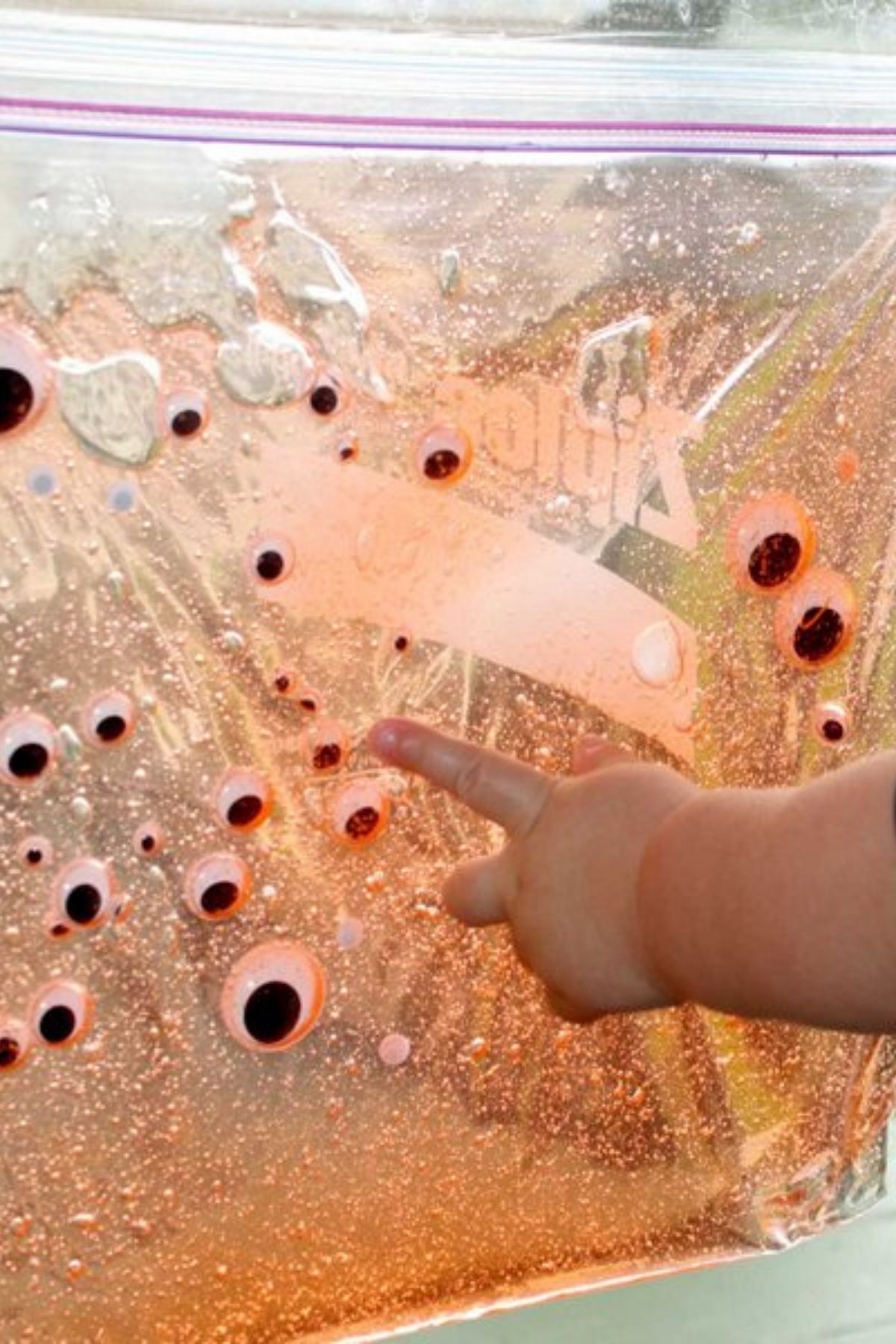 Toddler Sensory Bag with Slimy Eyes - Hands On As We Grow®