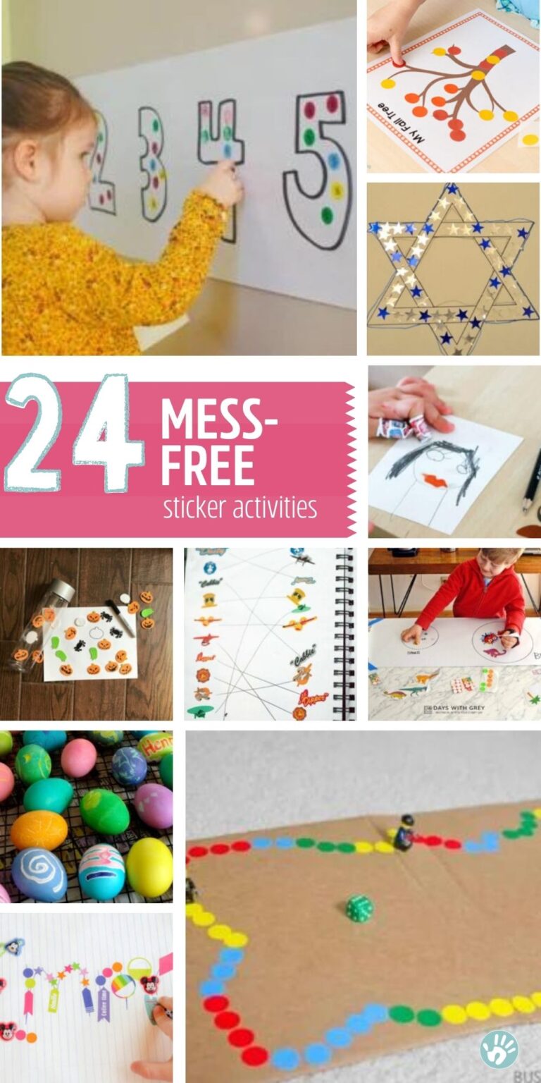 24 Simple Sticker Activities for Sticky Play Without the Mess