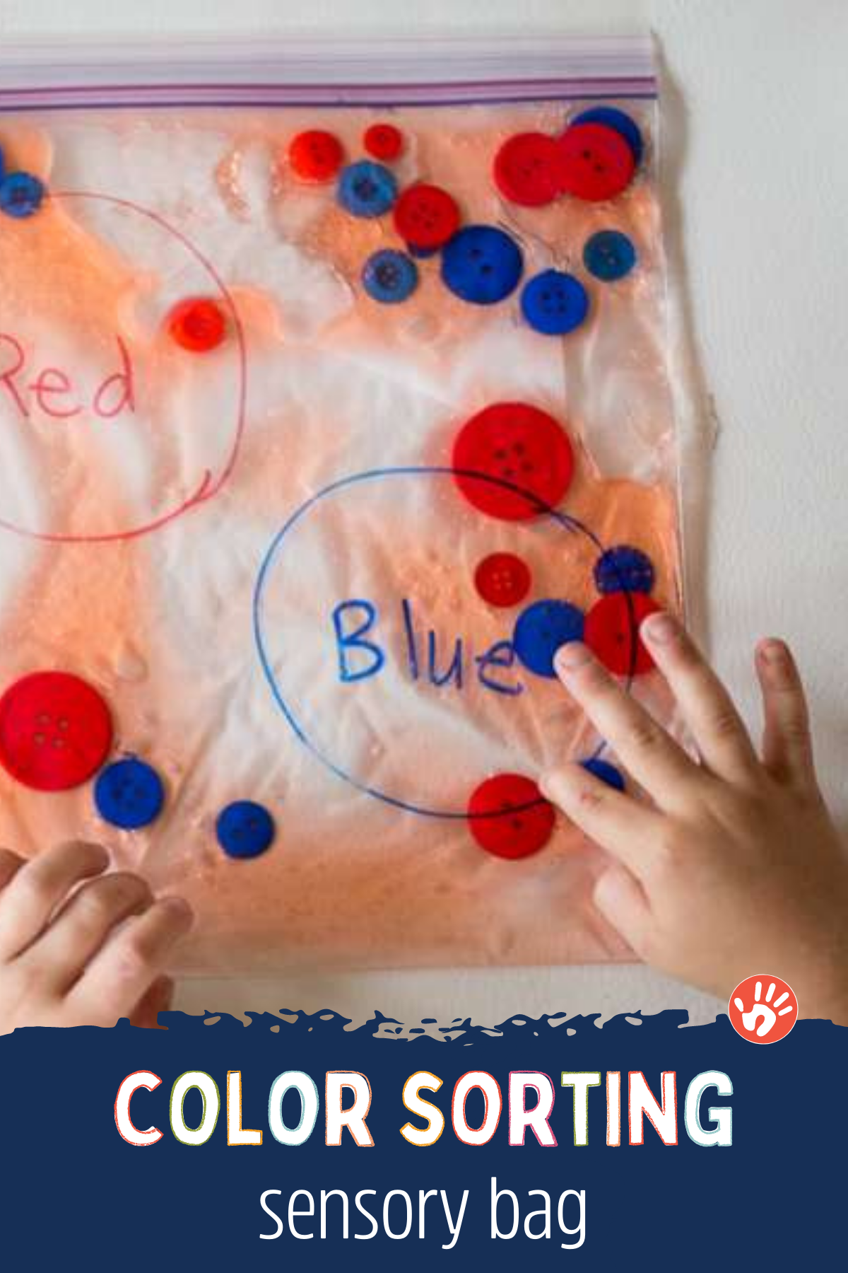 Make a Super Easy Squishy Color Sorting Sensory Bag with Your Kids!