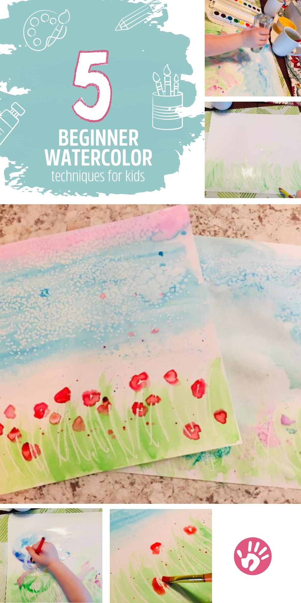 5 Beginner Watercolor Techniques for Kids - Hands On As We Grow®