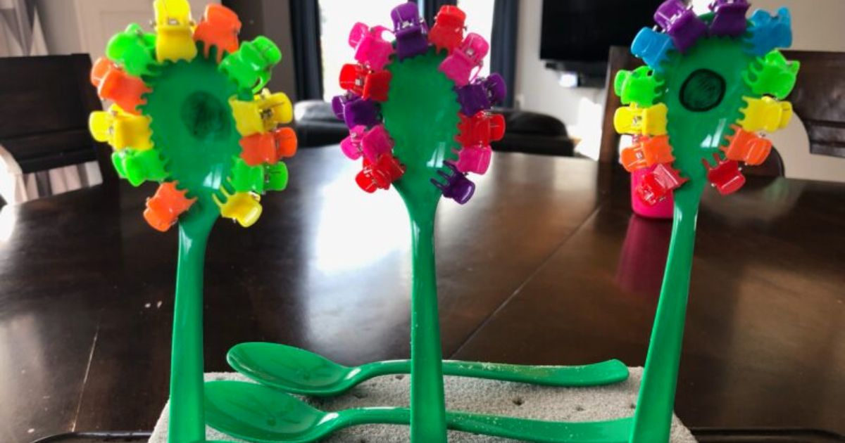 Fine Motor Flower Activity with Hair Clips or Clothespins! Pinch & Pattern!