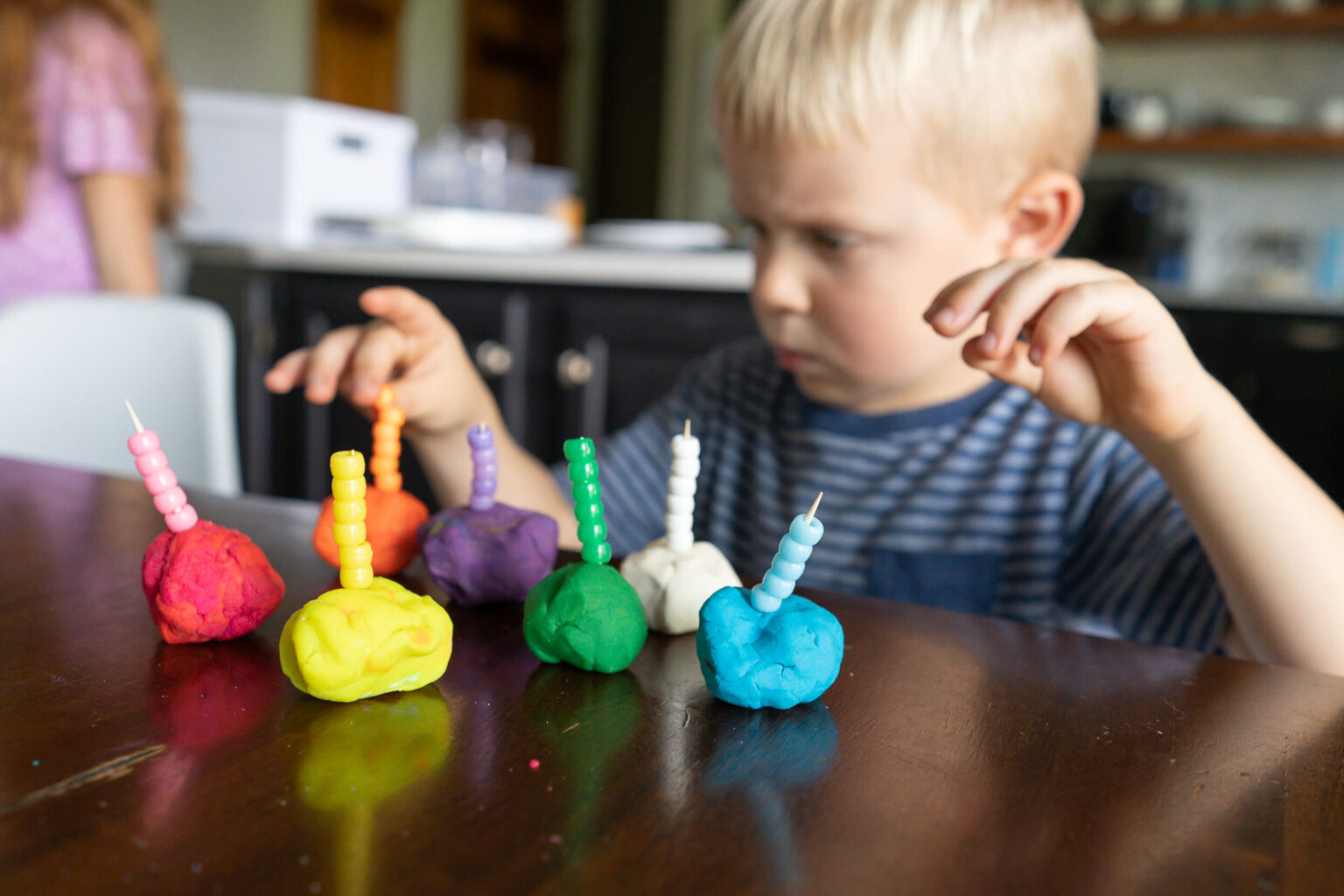 Creative Color Sorting Activity to Make with Play Dough, Beads, and ...