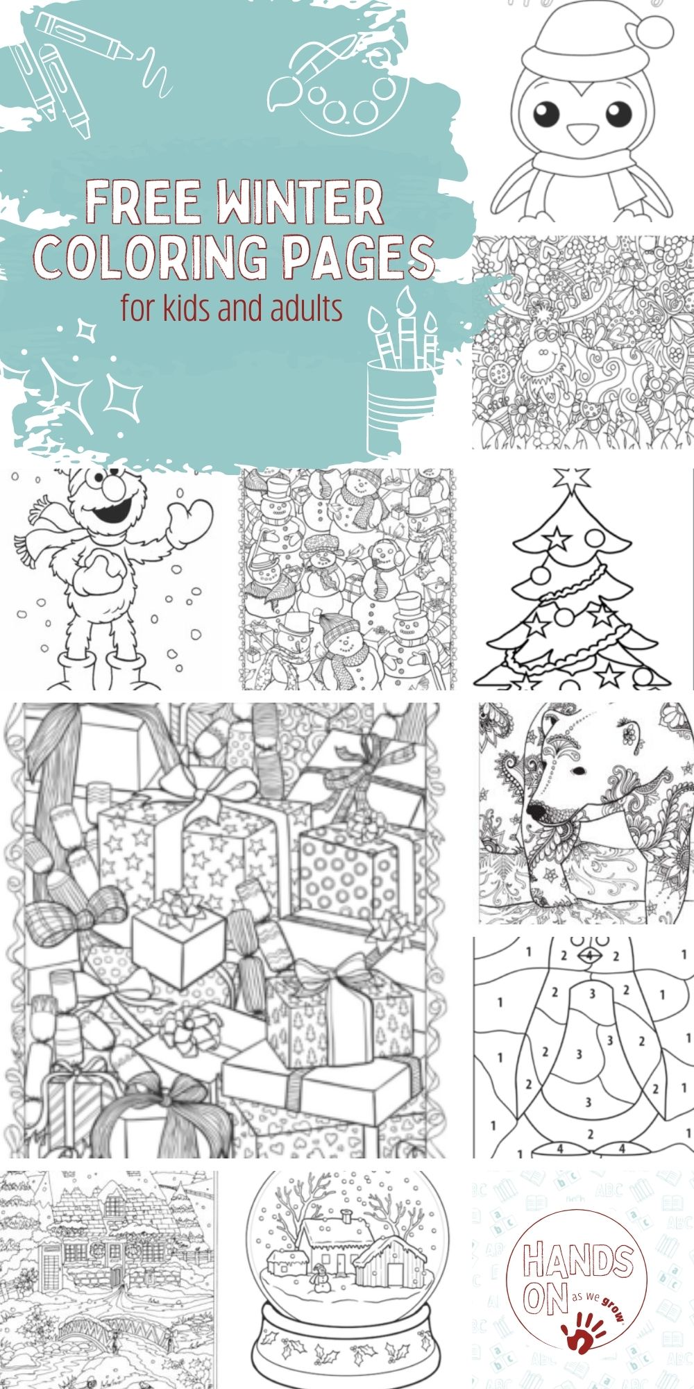 Christmas & Winter Coloring Pages for Kids to Color