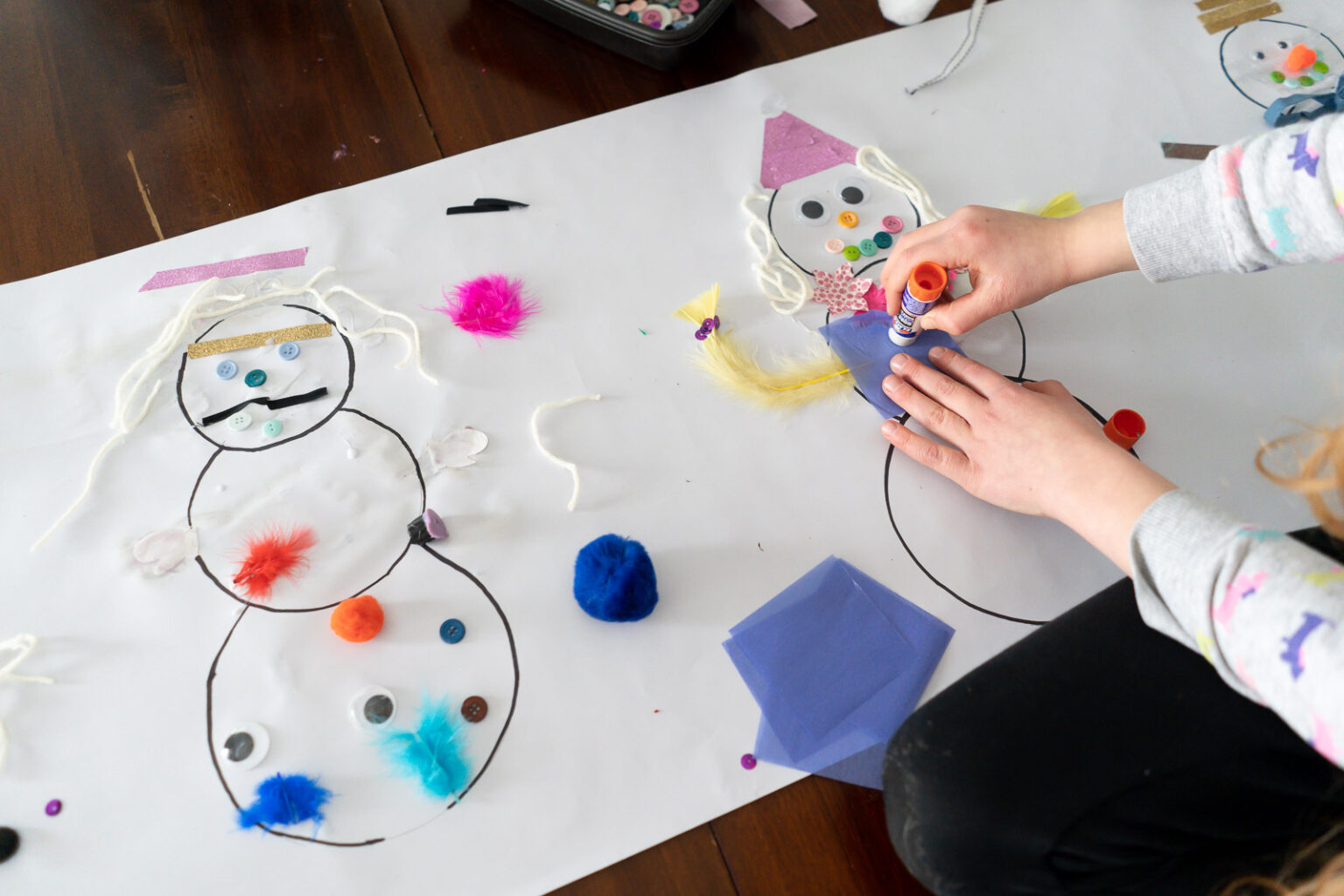 Happy Snowman Project to Trace & Decorate that is Fun for Many Ages!