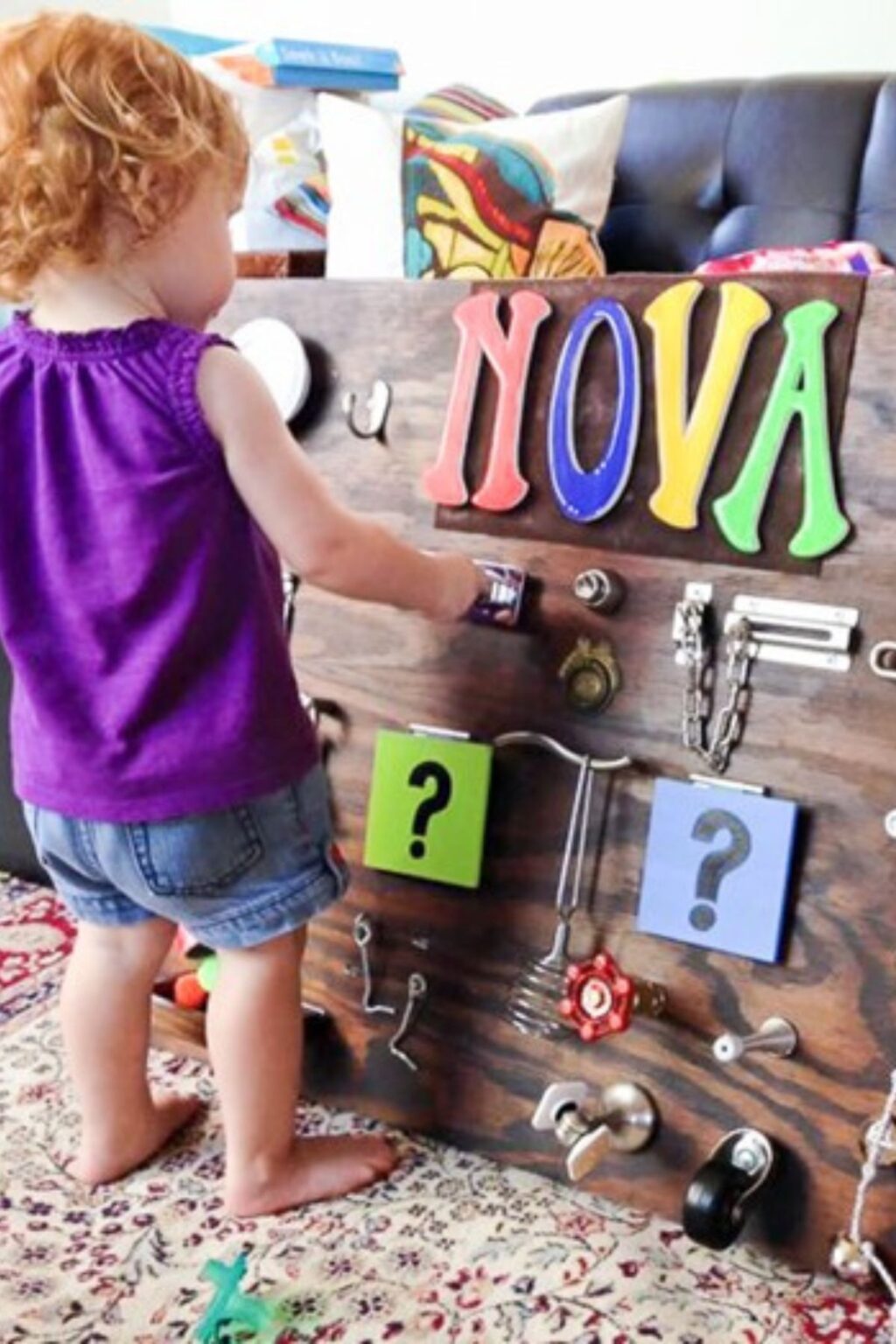 Easy DIY Touch and Feel Shapes Board for Toddlers - HOAWG