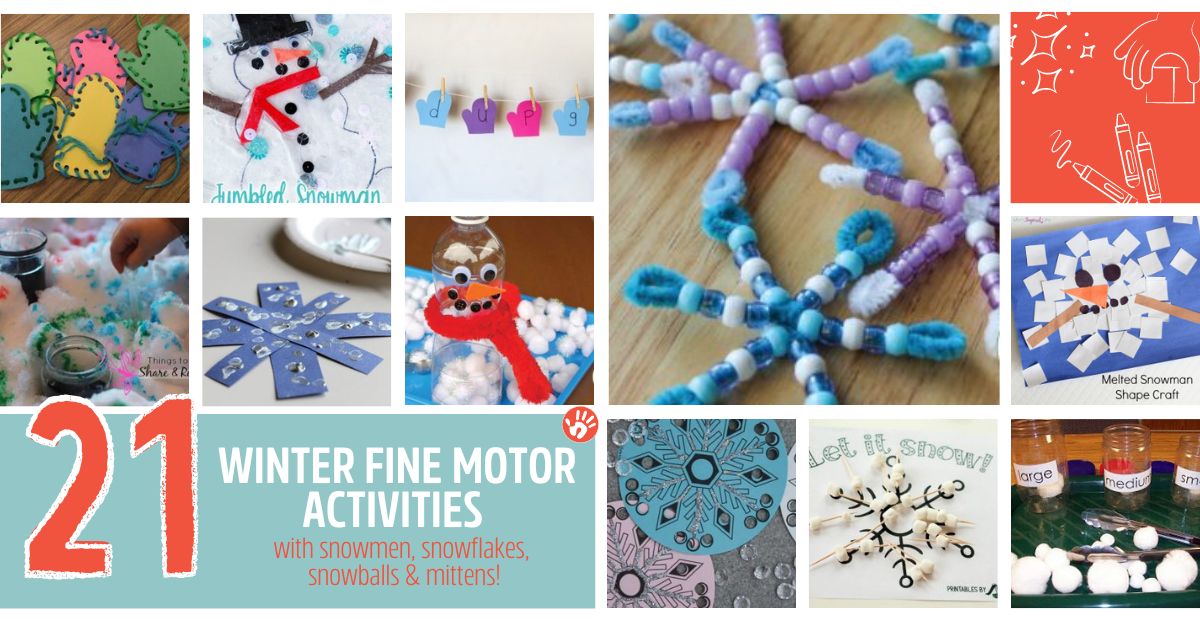 21 Winter Fine Motor Activities and Crafts for Kids - HOAWG