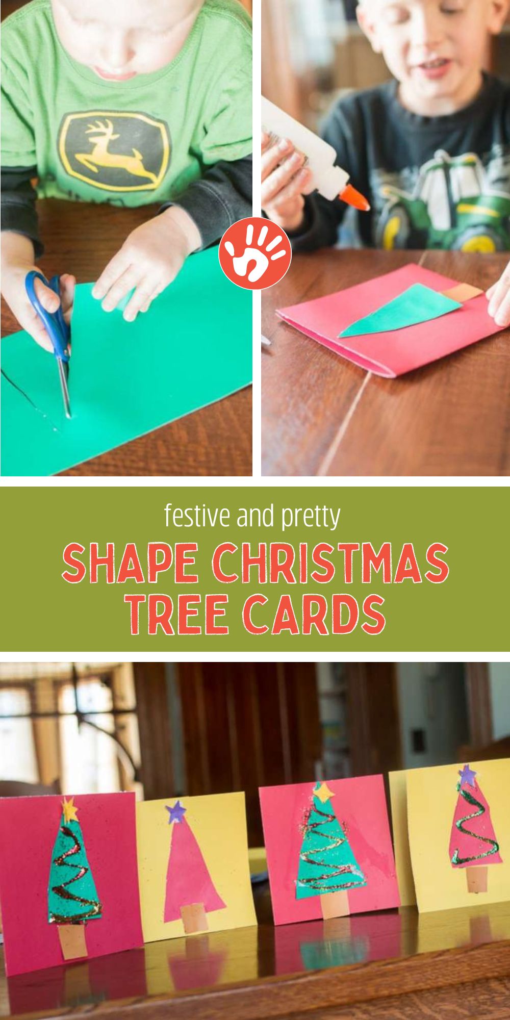 Shape Christmas Tree Cards - Hands On As We Grow®