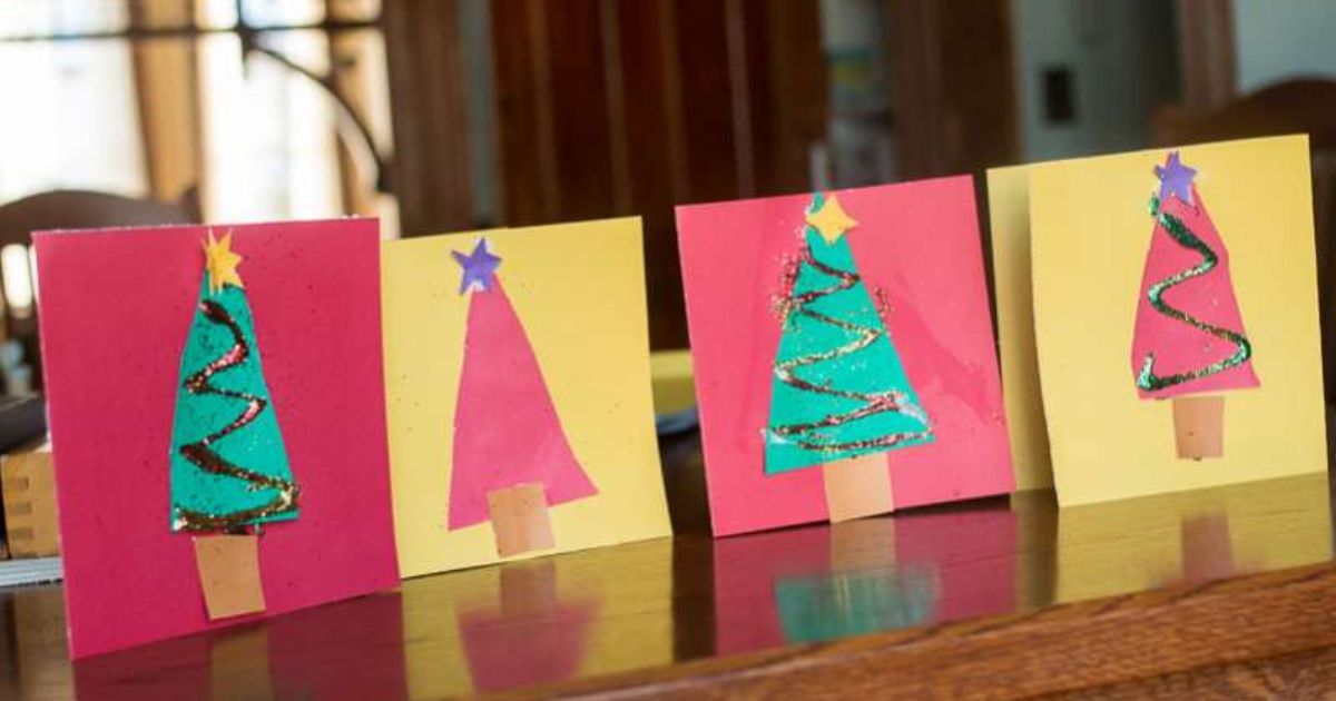 Shape Christmas Tree Cards - Hands On As We Grow®