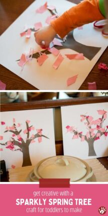 Sparkly Spring Tree Craft for Toddlers to Make - Hands On As We Grow®