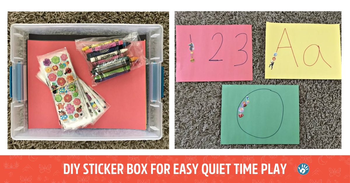 DIY Sticker Busy Box for Easy Quiet Time Play for Kids
