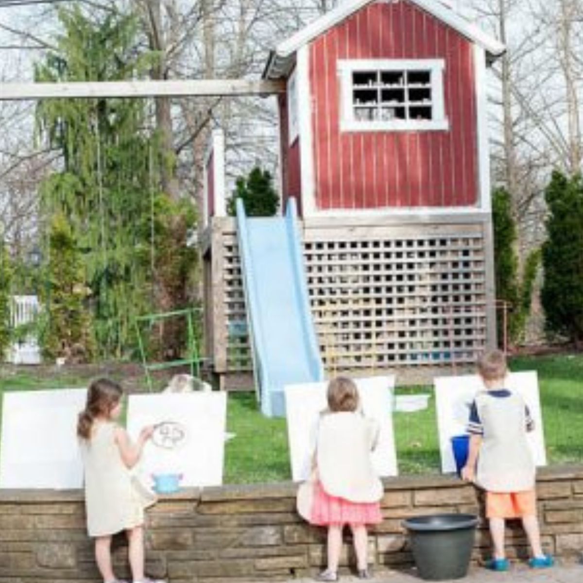 Look What Happens When Happy Kids Paint with Mud - Hands On As We Grow®