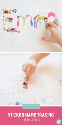 Name Trace with Stickers Easy Activity for Toddlers - HOAWG