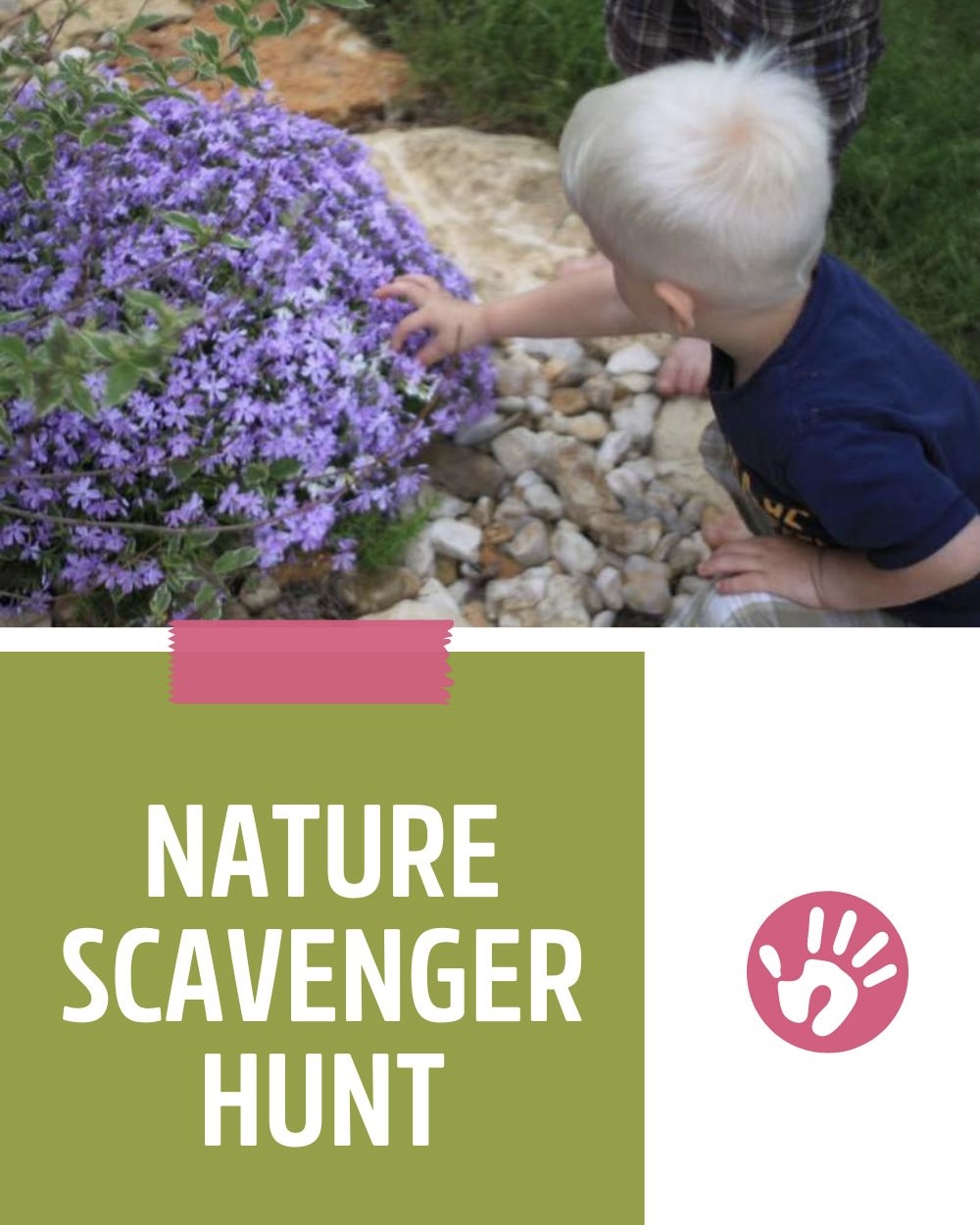 On-The-Fly Outdoor Preschool Nature Scavenger Hunt Using Descriptive Words