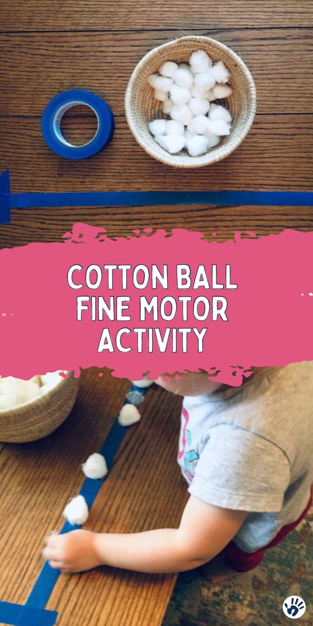Quick Cotton Ball Toddler Fine Motor Activity - Hands On As We Grow®