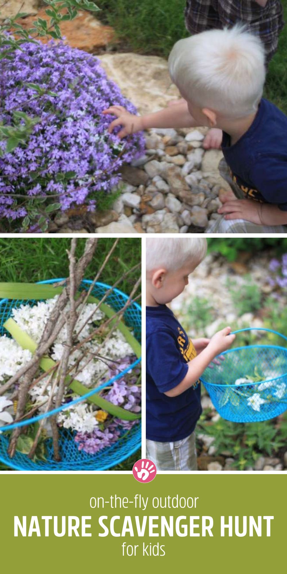 On-The-Fly Outdoor Preschool Nature Scavenger Hunt Using Descriptive Words