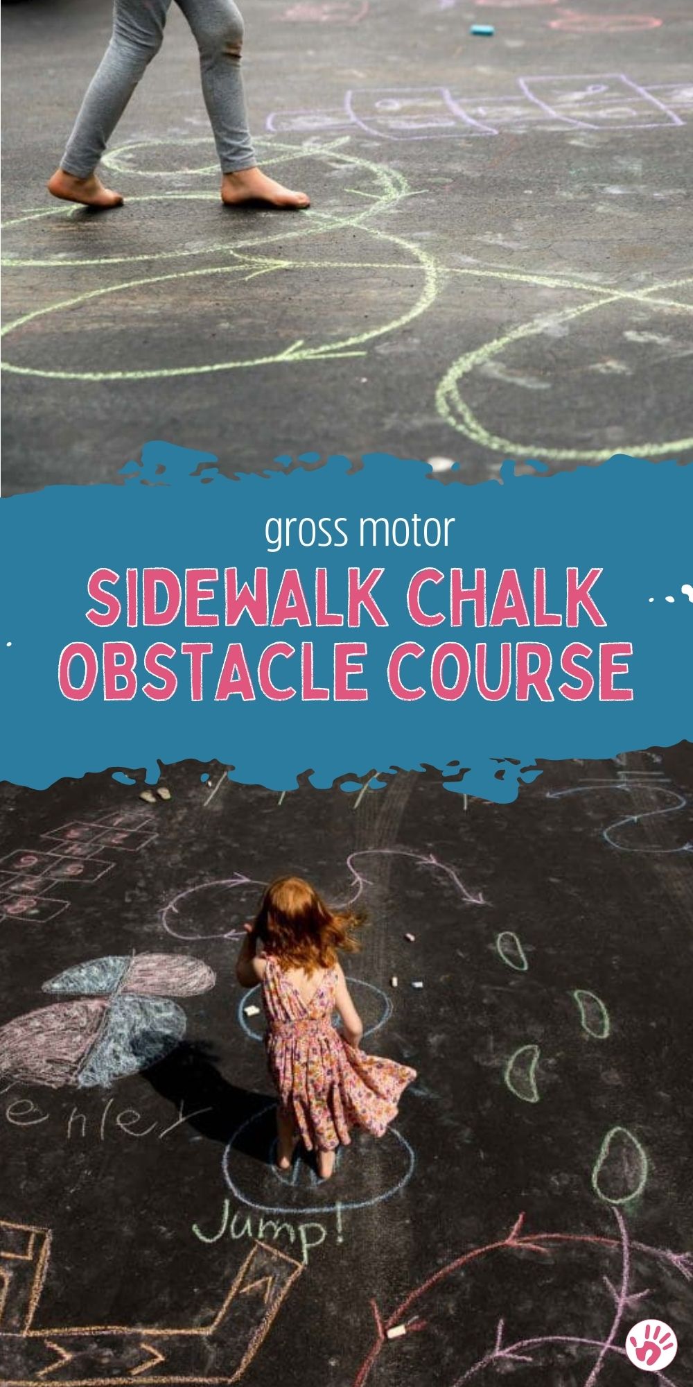 Simple Sidewalk Chalk Obstacle Course for Gross Motor Skills