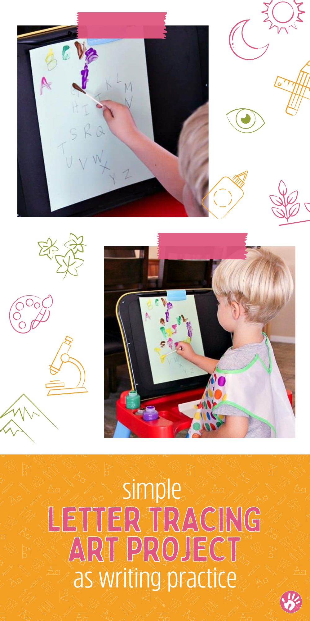 Simple Letter Tracing Art Project as Writing Practice - HOAWG®️